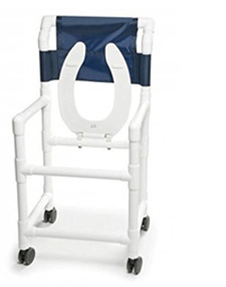 Deluxe 18" PVC Shower Commode Chair with Locking Casters - 300 lb ...