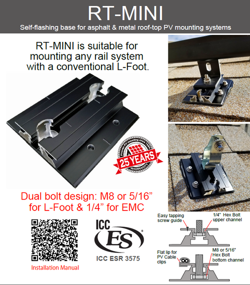 RT-MINI-20- Roof Tech MINI II Base & Hardware (Box of 20) (RT-MINI-20)