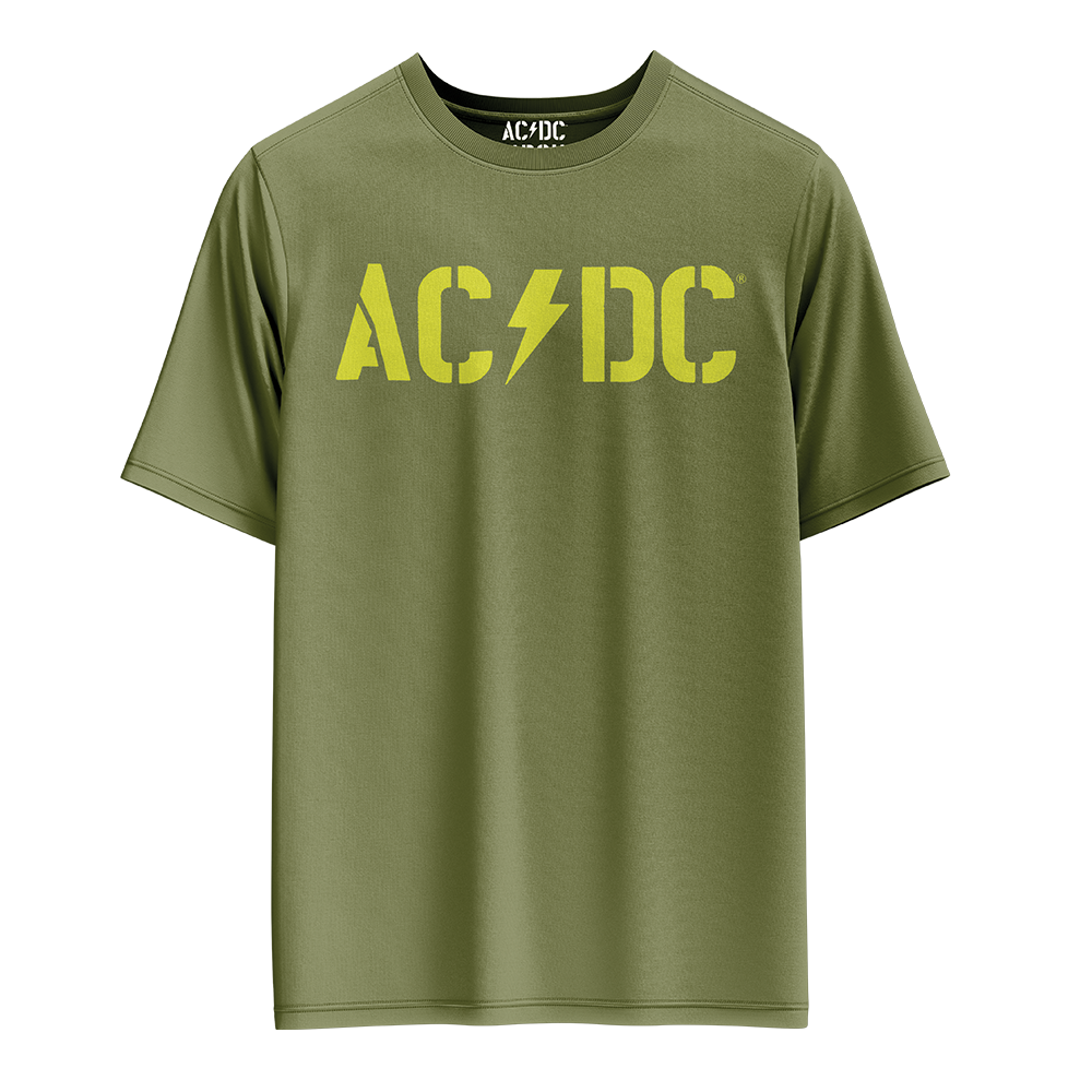 Olive Green Logo PWR UP Tour T-Shirt - ACDC