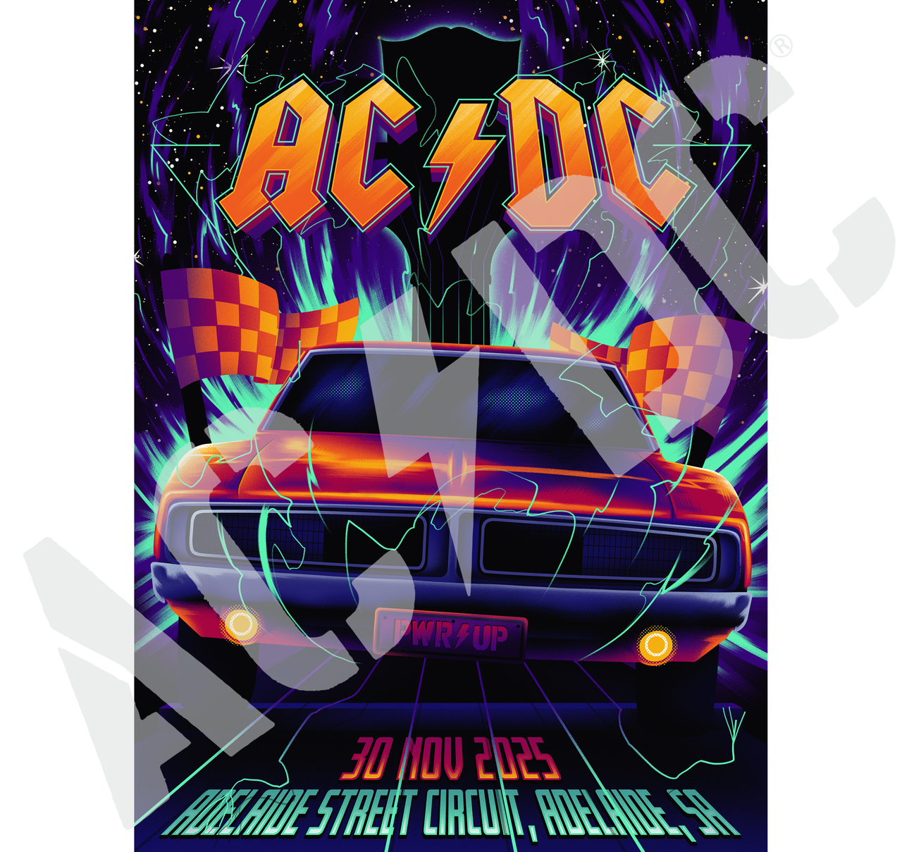 Adelaide AC/DC PWR UP Tour Poster