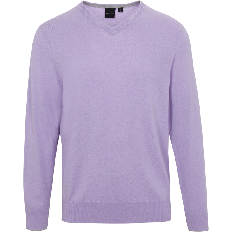 Connor All-Season V-Neck Sweater: Aster Heather - Dunning