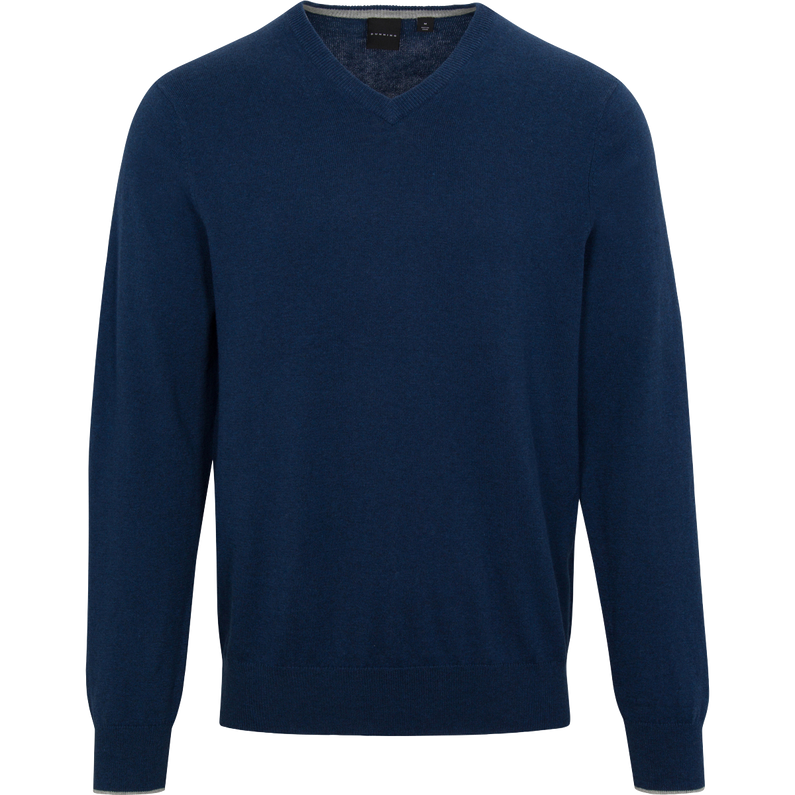 Connor All-Season V-Neck Sweater: Midnight Heather - Dunning