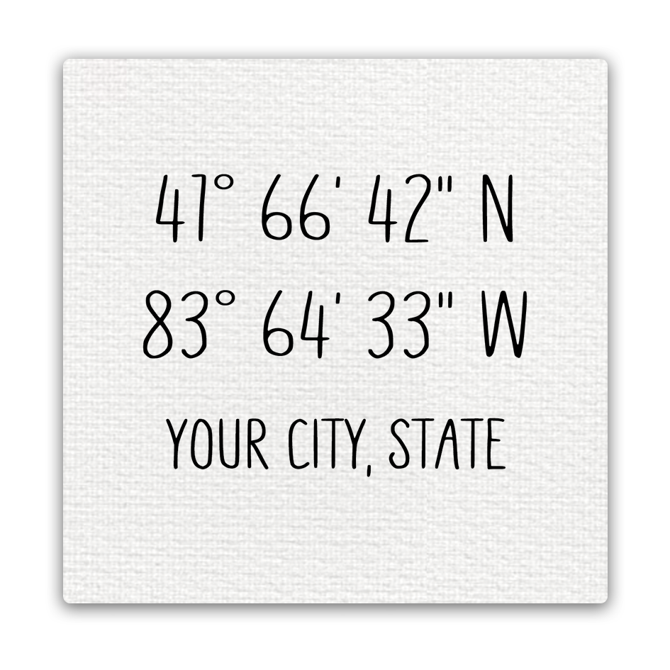 City State Coordinates Custom Mini Masterpiece Magnet - Tipsy Coasters ...