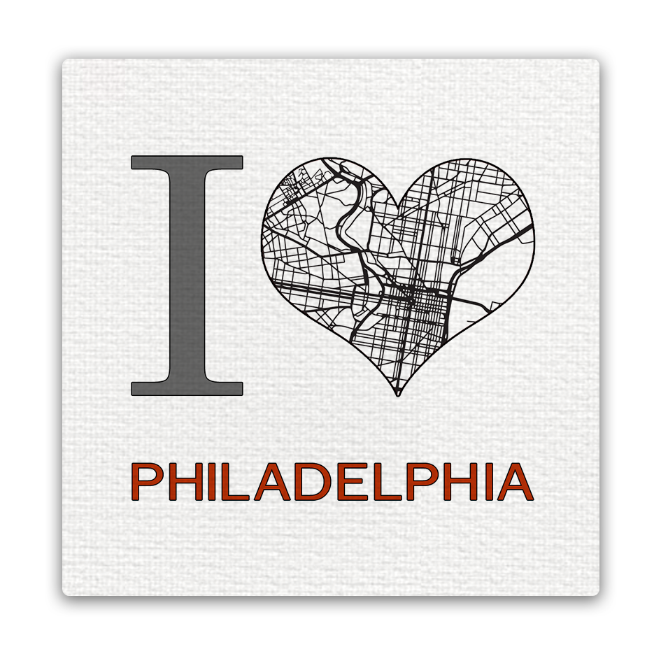 I Heart City Map Custom Mini Masterpiece Magnet - Tipsy Coasters & Gifts