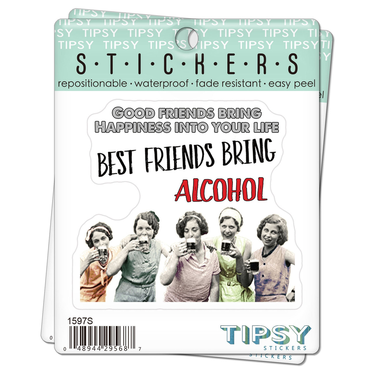 Funny Sticker | Good friends Best friends - Tipsy Coasters & Gifts