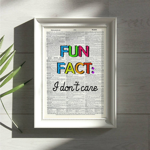 Fun Fact Dictionary Art Print - Tipsy Coasters & Gifts