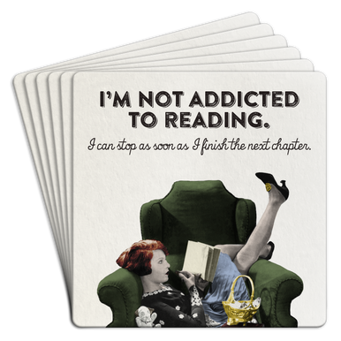 Paper Coaster 6pk I'm not addicted to reading - Tipsy Coasters & Gifts