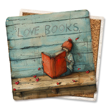 Love Books Coaster - Tipsy Coasters & Gifts