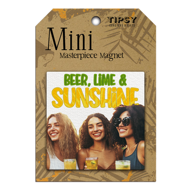 Beer Lime & Sunshine Mini Masterpiece Magnet - Tipsy Coasters & Gifts