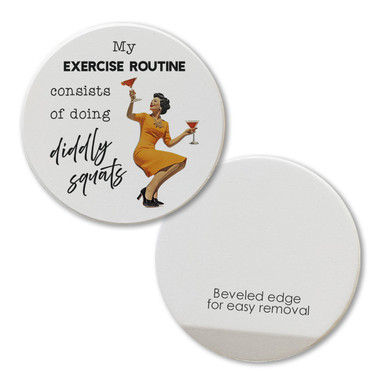My Exercise Routine Diddly Squats Car Coaster - Tipsy Coasters & Gifts