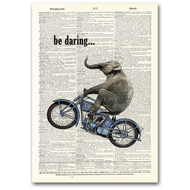 Be Daring Dictionary Art Print - Tipsy Coasters & Gifts