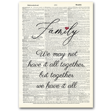 Family Dictionary Art Print - Tipsy Coasters & Gifts