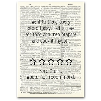 Went To Grocery Store Dictionary Art Print - Tipsy Coasters & Gifts