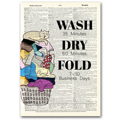 Wash Dry Fold Dictionary Art Print - Tipsy Coasters & Gifts