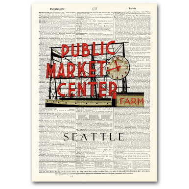 Pike Place Market Dictionary Art Print - Tipsy Coasters & Gifts