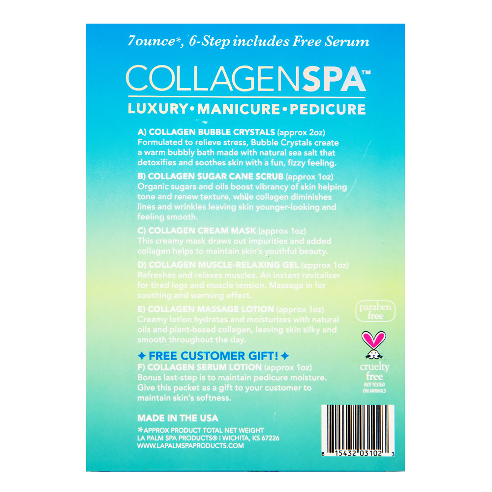 La Palm Collagen Spa 6-Step Pedicure Kit - Lynamy Beauty Supply