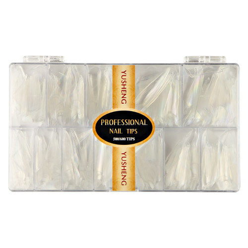 Professional Nail Tips Box - Stiletto Half Nail Tips 600pcs - Lynamy ...