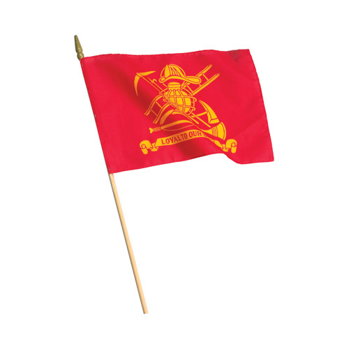 Red Spearhead Fireman Flag, 12" X 18"