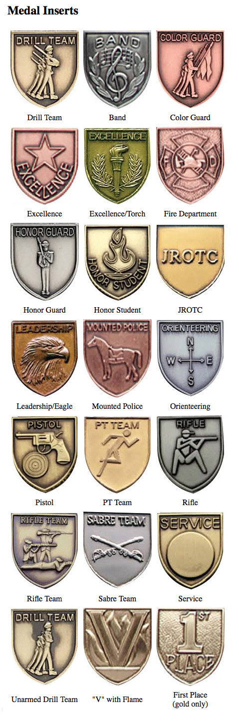 JROTC & BOS Medals, Engraved