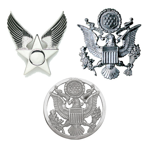Air Force Cap Devices - Bright Nickel Permanent Shine Finish