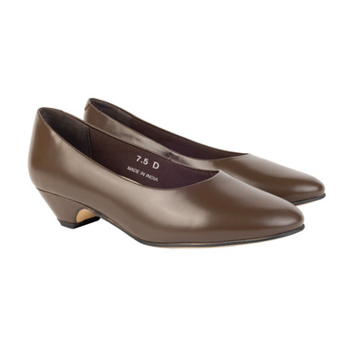 AGSU Brown Leather Dress Pump | Glendale Parade Store