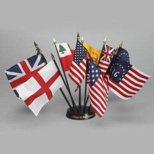 Historical Miniature Flag Set - 10 Flags of American History