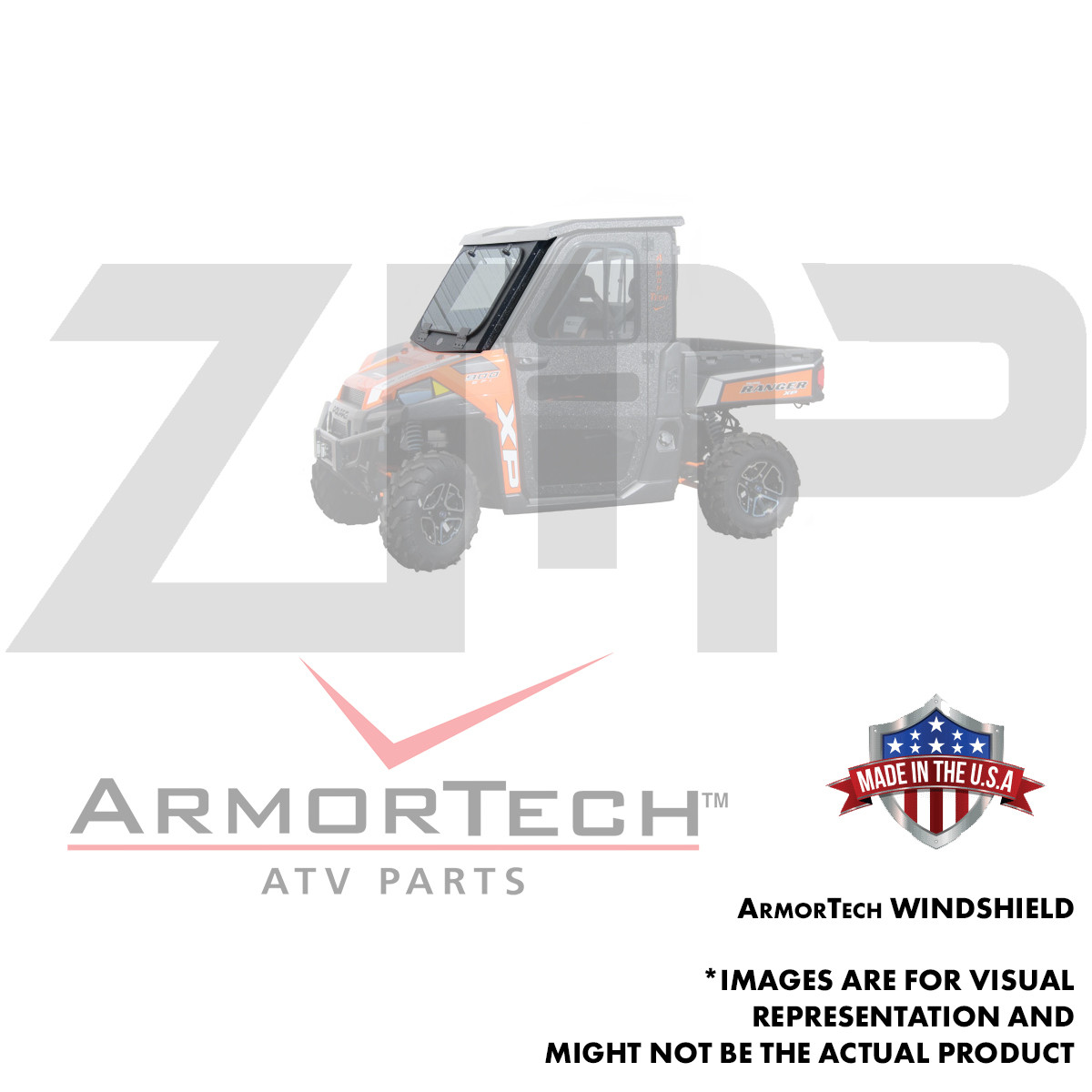 POLARIS RANGER 900 13-19 FRONT STEEL/GLASS WINDSHIELD 1000 18 + 570 ...