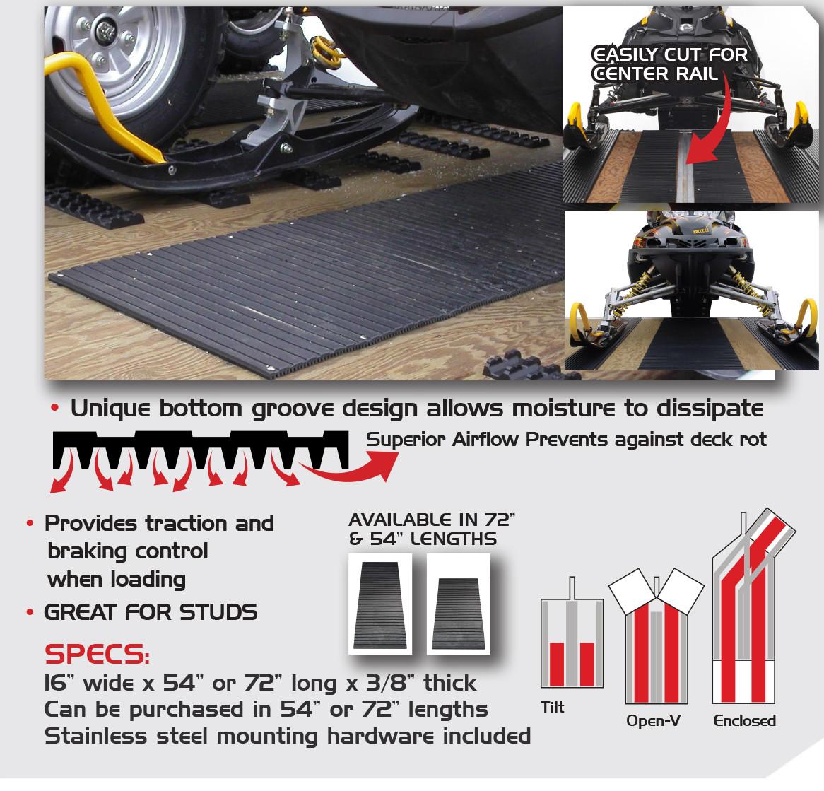 TraxMat Snowmobile Traction Mat 18" x 72" - ZMPerformance