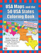 USA Maps and the 50 USA States Coloring Book: Includes Maps of Canada ...