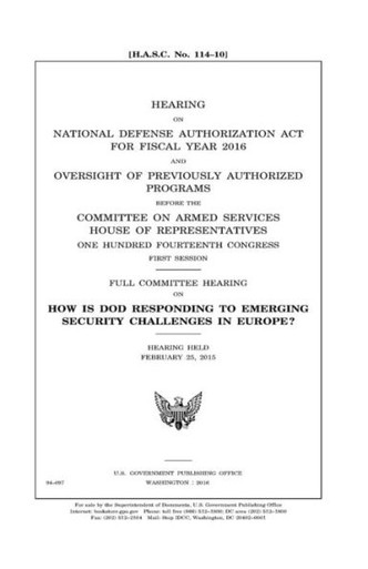 Hearing on National Defense Authorization Act for Fiscal Year 2016 and ...