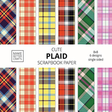 Cute Plaid Scrapbook Paper: 8x8 Plaid Background Designer Paper for ...