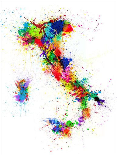 Italy Map Paint Splashes #121 - artPause