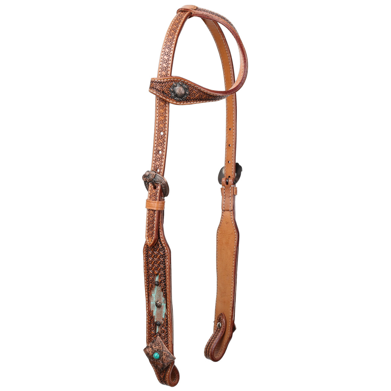Showman Outlaw Oasis Single Ear Headstall & Breast Collar Set ...