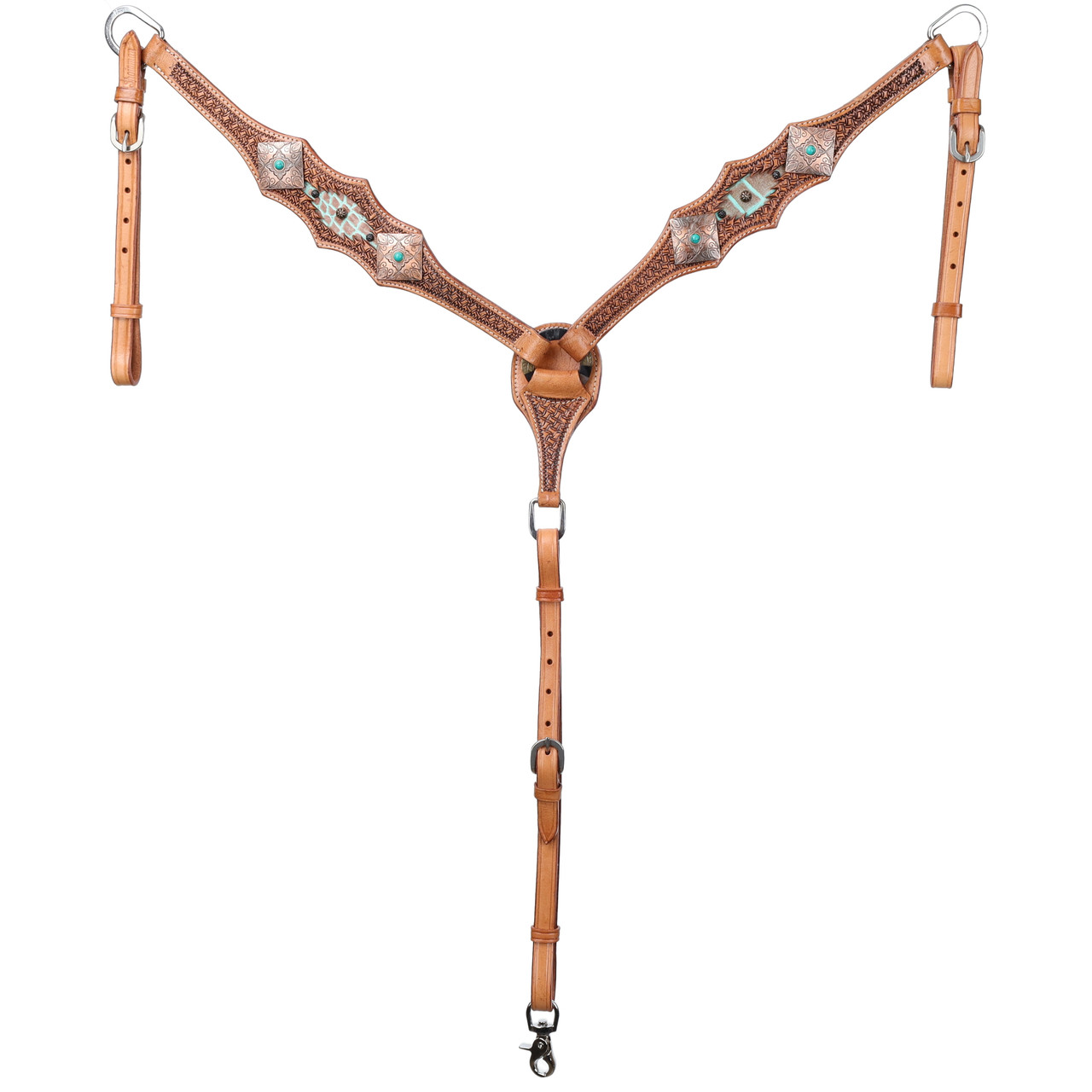 Showman Outlaw Oasis Single Ear Headstall & Breast Collar Set ...