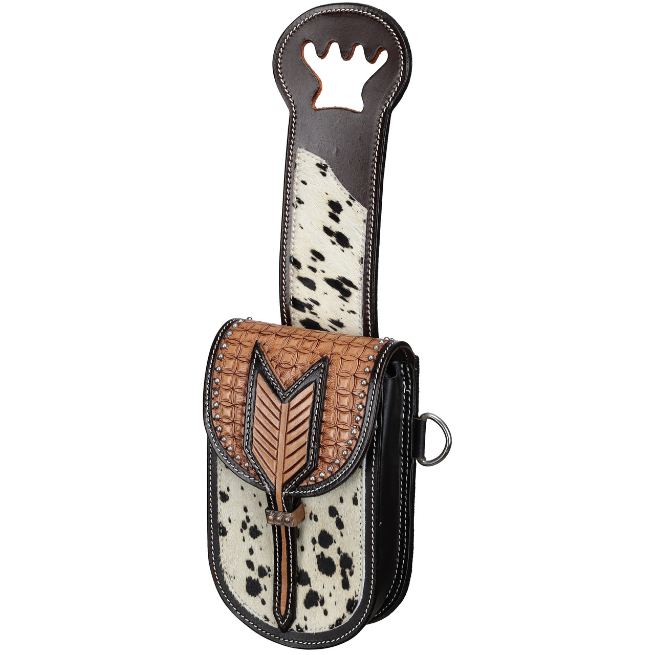 Showman Single Pommel Saddle Bag - Hair-On & Diamond Quilt Tooled ...