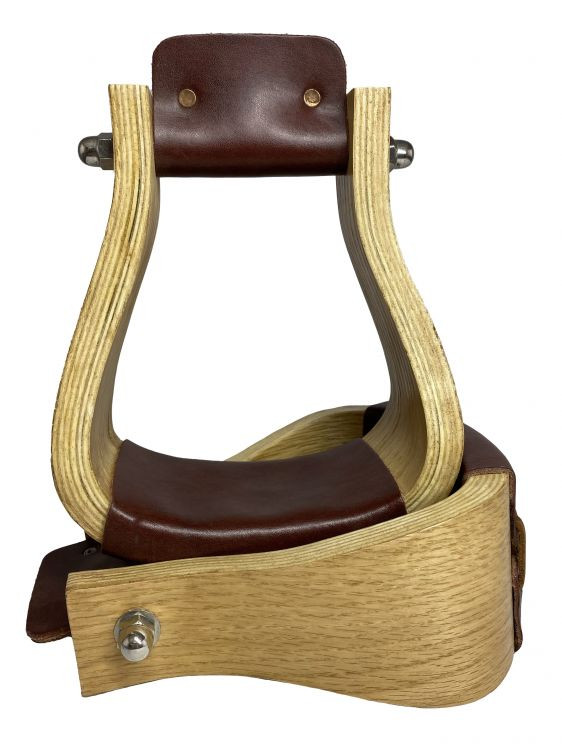 Showman Polished Light Oak Wooden Stirrups - Carolina Tack Supply Inc