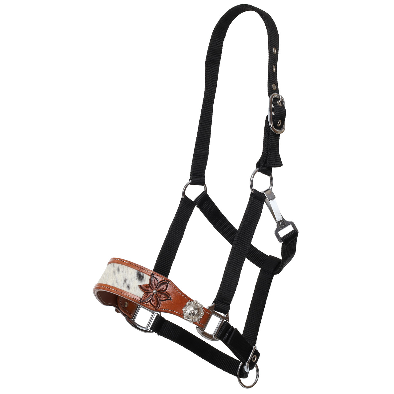 Showman Leather Lilly Black Nylon Bronc Halter - Carolina Tack Supply Inc