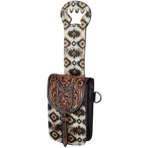 Showman Single Pommel Saddle Bag - Aztec Sunstone & Floral Tooled ...