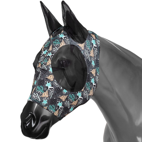 Showman Highland Lycra Fly Mask - Carolina Tack Supply Inc