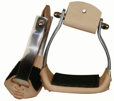 Showman Lightweight Angled Aluminum Stirrups With Wide Rubber Grip Tread
