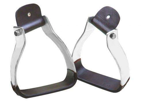 Showman® Angled aluminum angled stirrups with twisted neck.