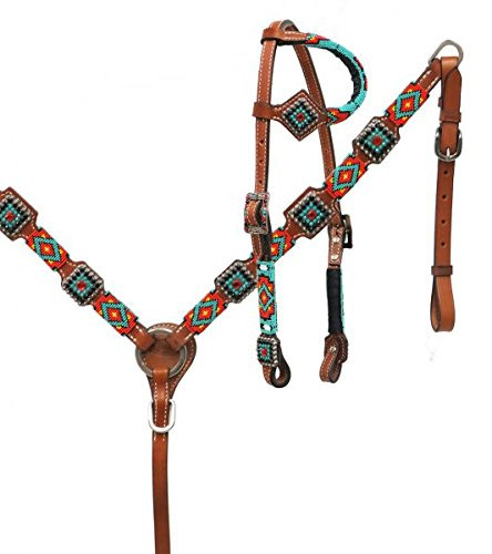 Showman ® Beaded headstall and breast collar set..