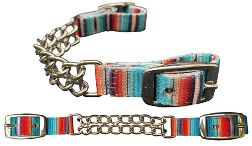 Showman Serape Southwest Print Double Chain Nylon Curb Strap - Carolina ...