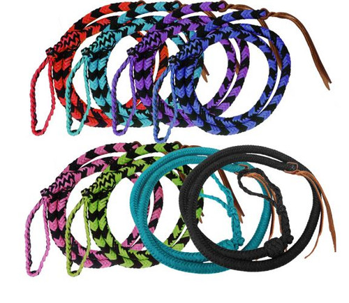 Showman 4 1/2' Braided Nylon Over & Under Whip w/ Leather Popper ...
