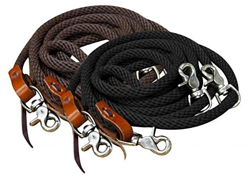 Showman 11' Round Braided Nylon Draw Reins - Carolina Tack Supply Inc