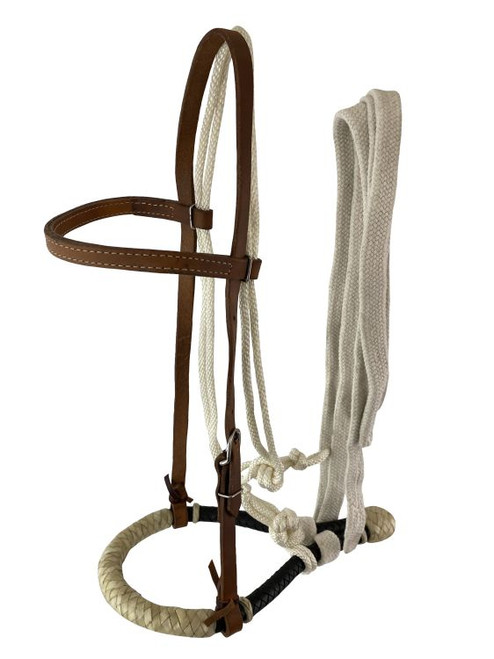 Showman Argentina Cow Leather Browband Bosal Headstall Set - Carolina ...
