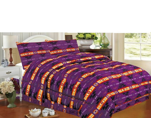 4 Piece King Size Navajo Print Sheet Set - Carolina Tack Supply Inc