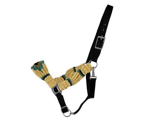 Showman Cream Mohair Wool Bronc Halter w/ Southwest Design - Carolina Tack Supply Inc