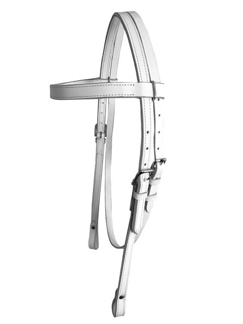 White Leather Browband Headstall - Carolina Tack Supply Inc