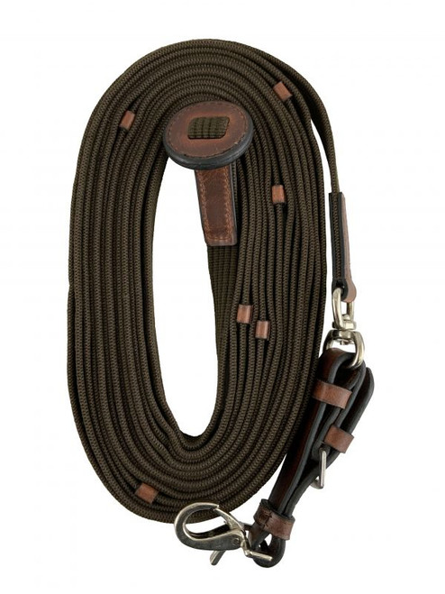 25' Web Nylon Lunge Line w/ Leather Stopper End - Carolina Tack Supply Inc